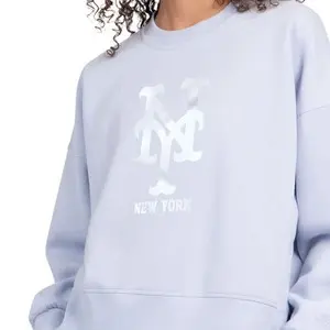 STARTER New York Mets Boxy Fleece Sweatshirt - Light Blue