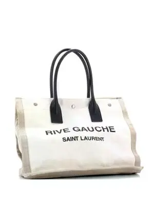 Saint Laurent Rive Gauche Shopper Small Tote Bag - Neutrals