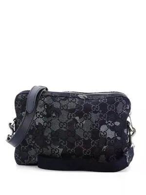 Gucci Convertible Camouflage Gg Denim Crossbody Bag - Blue