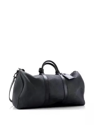 LOUIS VUITTON Keepall Bandouliere 50 Travel Bag Taurillon Monogram Leather - Black