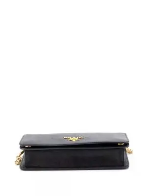 Prada Wristlet Wallet On Chain Saffiano Leather Mini Clutch