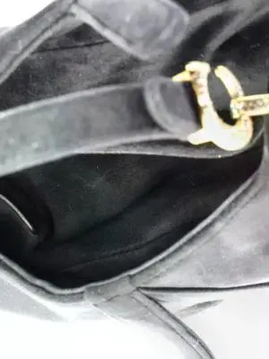 Dior Saddle Handbag Velvet With Crystals Mini Shoulder Bag - Black
