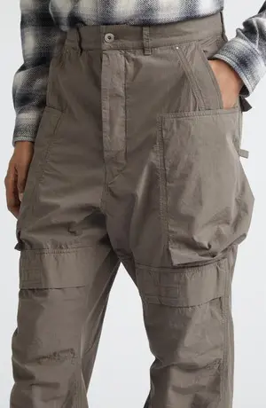 Rick Owens Stefan Cotton Cargo Pants - Dust