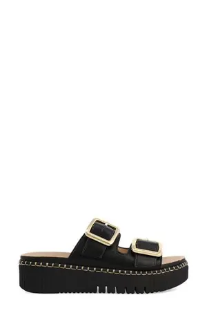 Mia Jacinta Buckle Strap Platform Sandals - Black