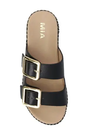 Mia Jacinta Buckle Strap Platform Sandals - Black