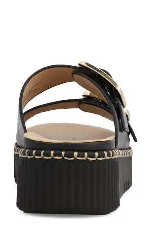 Mia Jacinta Buckle Strap Platform Sandals - Black
