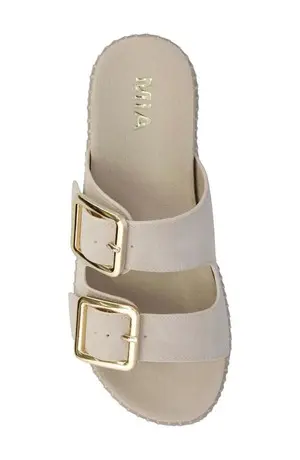 Mia Jacinta Buckle Strap Platform Sandals - Ecru