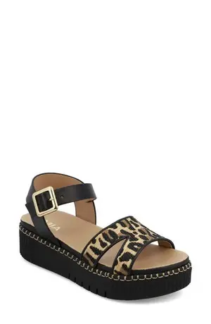 Mia Jaiden Ankle Strap Sandal - Leopard/black
