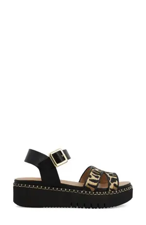 Mia Jaiden Ankle Strap Sandal - Leopard/black