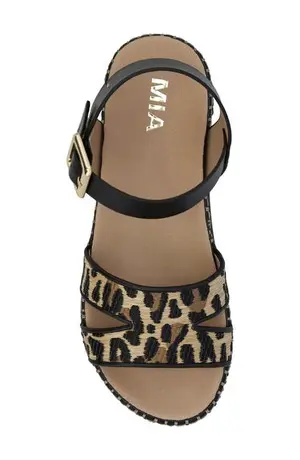 Mia Jaiden Ankle Strap Sandal - Leopard/black