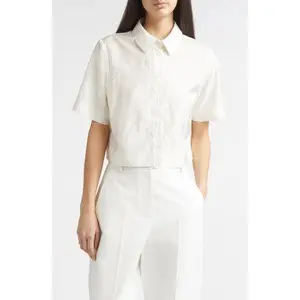Partow Tilden Crop Short Sleeve Button-up Shirt