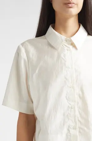 Partow Tilden Crop Short Sleeve Button-up Shirt