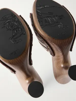 Burberry Le Potter Checked Mules - Neutrals