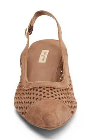 Paul Green Derby Slingback Pumps - Nut Suede
