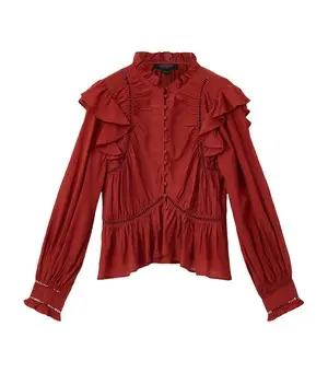 ALLSAINTS Lima Ruffled Blouse