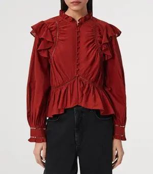 ALLSAINTS Lima Ruffled Blouse