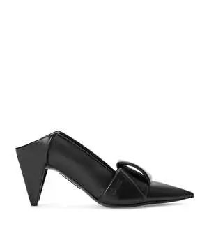 Loewe Leather Origami Flap Back Pumps - Black