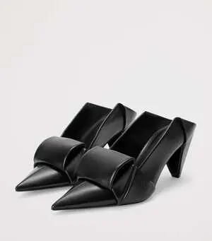 Loewe Leather Origami Flap Back Pumps - Black