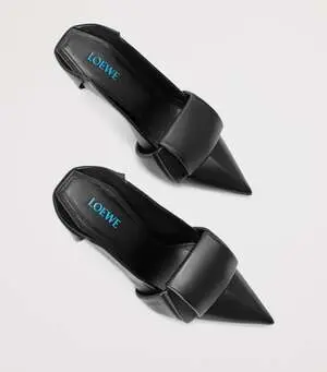 Loewe Leather Origami Flap Back Pumps - Black