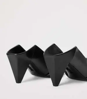 Loewe Leather Origami Flap Back Pumps - Black