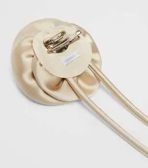 Max Mara Satin Flower Brooch - Beige