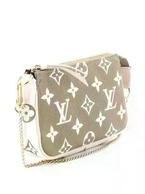 LOUIS VUITTON Pochette Accessoires Spring In The City Monogram Empreinte Leather Mini Clutch - Green