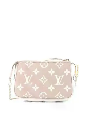 LOUIS VUITTON Pochette Accessoires Spring In The City Monogram Empreinte Leather Mini Clutch - Green