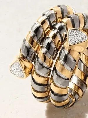Marina B Trisola 18-karat Diamond And Titanium Ring