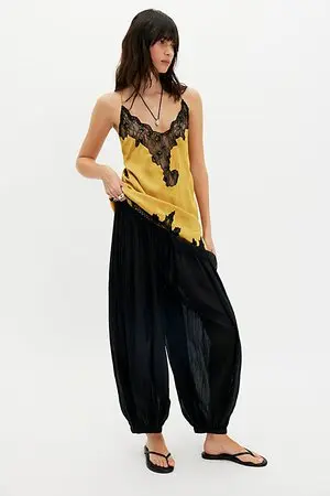 Free People Intimately Heirloom Mini Slip Dress - Gold Combo