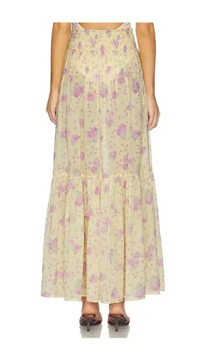 LoveShackFancy Umber Skirt - Lemon