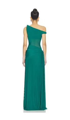 Misha Collection Sisal Mesh Gown - Teal