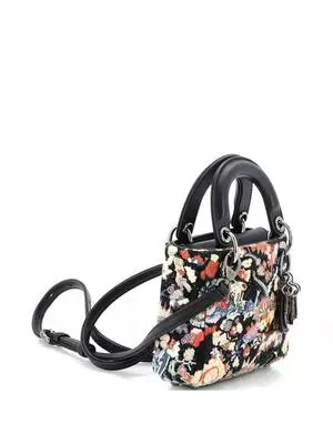 Dior Lady Beaded Embroidered Leather Micro Satchel - Multicolour