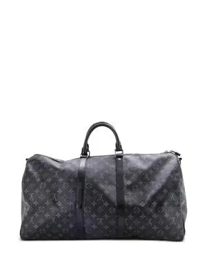 LOUIS VUITTON Keepall Bandouliere 55 Travel Bag Monogram Eclipse Canvas