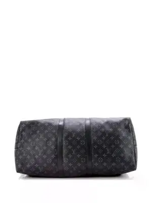 LOUIS VUITTON Keepall Bandouliere 55 Travel Bag Monogram Eclipse Canvas