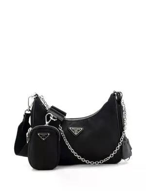 Prada Re-edition 2005 Tessuto Shoulder Bag - Black