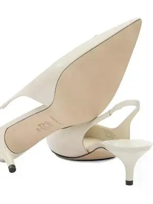 Tory Burch Appliquéd Leather Heeled Pumps - Neutrals
