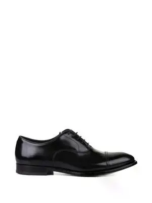 DOUCAL'S Toe Cap Brushed Leather Derby Shoes