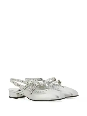 CAREL Buckle Slingback Pumps - Silver
