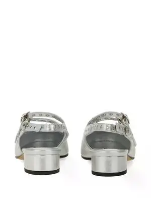 CAREL Buckle Slingback Pumps - Silver