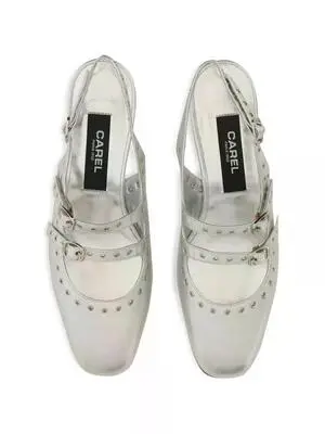 CAREL Buckle Slingback Pumps - Silver