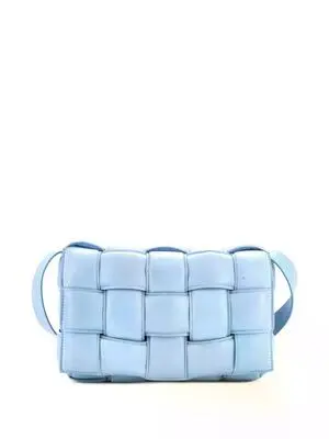 Bottega Veneta Cassette Padded Maxi Intrecciato Leather Small Crossbody Bag - Blue