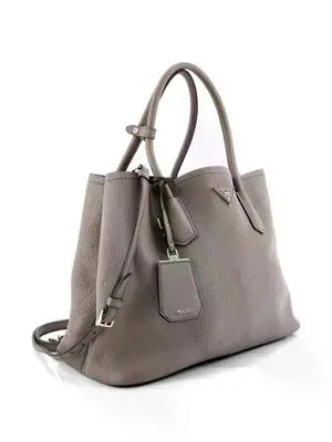 Prada Cuir Double Saffiano Leather Large Tote Bag - Grey