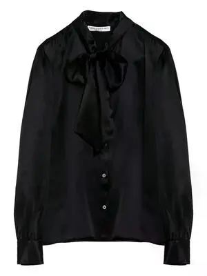 Alessandra Rich Bow-neck Satin Shirt