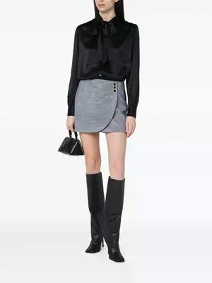Alessandra Rich Bow-neck Satin Shirt