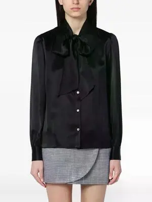 Alessandra Rich Bow-neck Satin Shirt