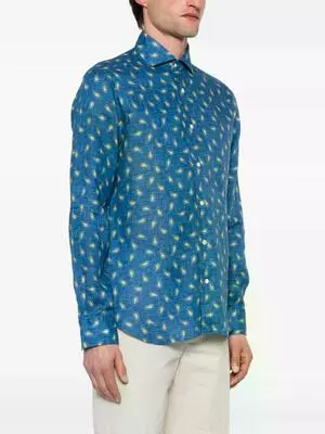 BARBA NAPOLI Paisley-print Linen Shirt