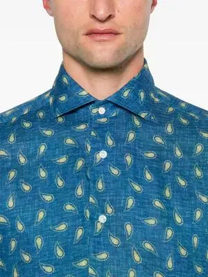 BARBA NAPOLI Paisley-print Linen Shirt
