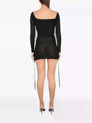 ANDREĀDAMO Cutout Long-sleeve Mini Dress - Black