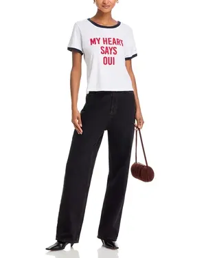 Cinq À Sept My Heart Says Oui Shrunken Ringer Tee