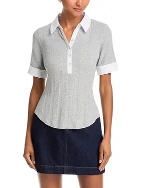 Cinq À Sept Short Sleeve Jaden Top - Heather Grey